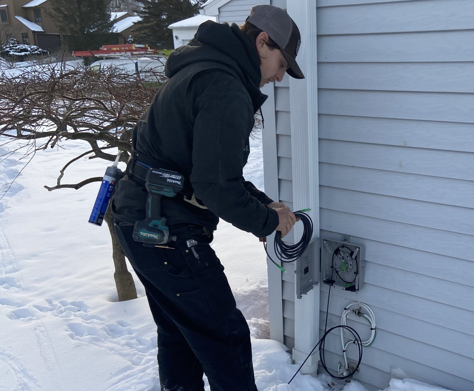 Why We Use Temporary Drops for Winter Installations - Greenlight Networks